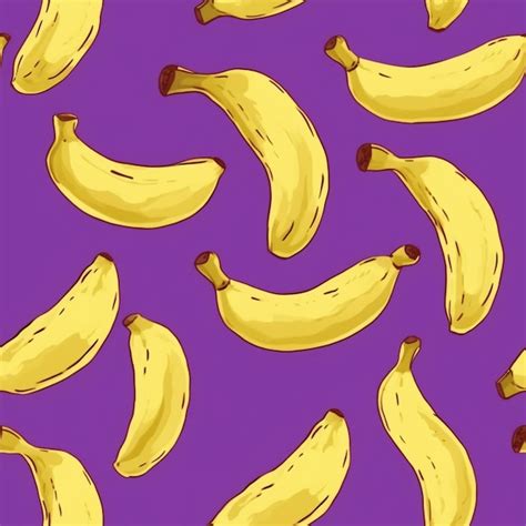 Premium Ai Image A Purple Background With A Bunch Of Bananas With A