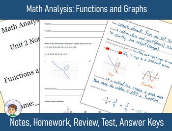 Math Analysis Unit Notes Homework Review With Answers Functions And Graphs