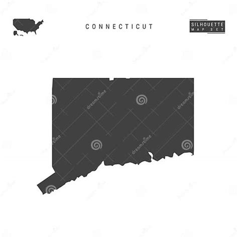 Mapa Del Vector De Estado De Conexión De Ee Uu Aislado En Fondo Blanco Mapa De Silueta Negra