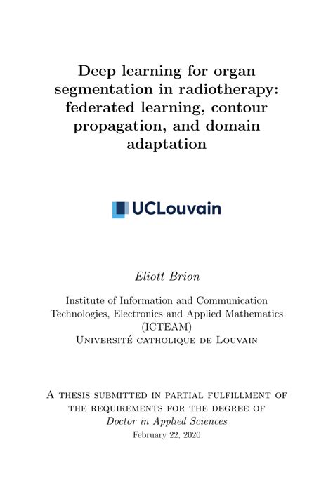 Deep Learning For Organ Segmentation In Radiotherapy Federated