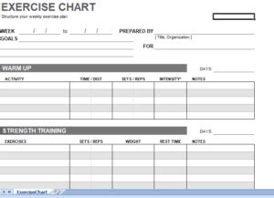 Exercise Chart Excel Templates Exercise Chart Excel Templates