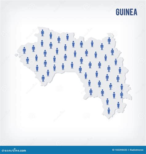 Vector People Map Of Guinea The Concept Of Population Stock Illustration Illustration Of