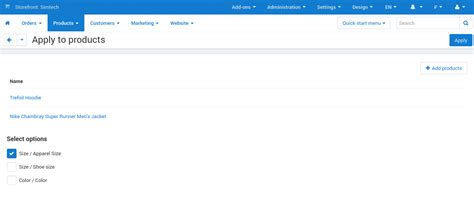 How To Apply Product Options In Bulk — Cs Cart 418x Documentation