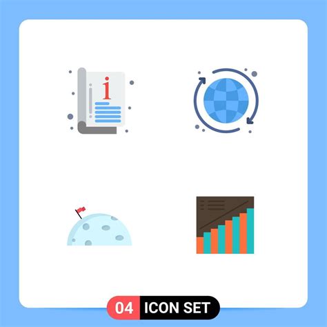 Group Of 4 Modern Flat Icons Set For Catalog Moon Template Internet Mars Editable Vector Design