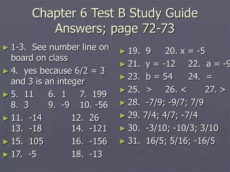 Ppt Chapter 6 Test B Study Guide Answers Page 72 73 Powerpoint
