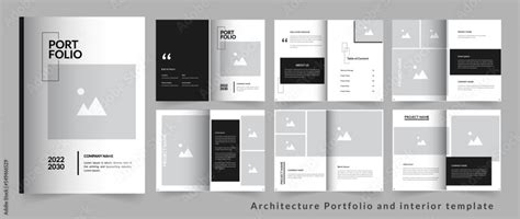 Portfolio Template Design Or Architecture Portfolio Template Stock Vector Adobe Stock