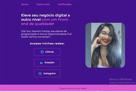 yasmim freitas no linkedin portfólio html css alura