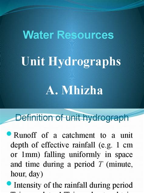 Lecture 3 Unit Hydrographs 2018 Download Free Pdf Earth Sciences