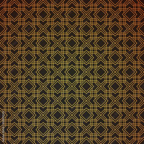 Gold Geometric Retro Abstract Seamless Cube Pattern With Rhombuses Square Vintage Party