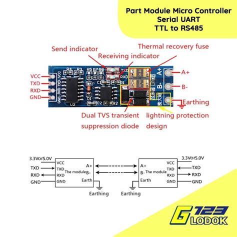 Jual Ttl To Rs485 Converter 2 Way Auto Flow Control Modul Module 485 To Serial Uart Micro