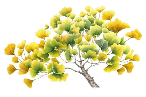 Premium Ai Image Ginkgo Isolated On White Background Generated By Ai