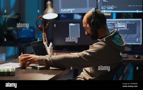 It Coder Taking Supplements Out Of Box In Office Using Vitamins Pills