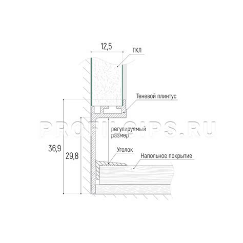 Теневой плинтус для пола KRAAB GIPPS