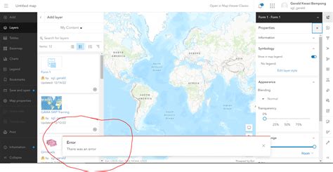 why is there an error in adding and editing a new esri community