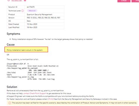 Policy Installation Stucked At 50 Check Point Checkmates