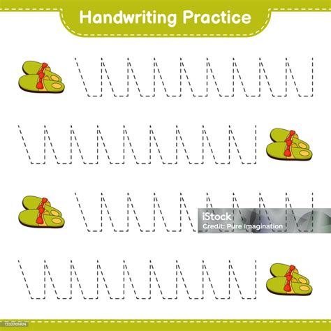 필기 연습 슬리퍼의 라인을 추적할 수 있습니다 교육 어린이 게임 인쇄 워크 시트 벡터 일러스트레이션 0명에 대한 스톡 벡터 아트 및 기타 이미지 Istock