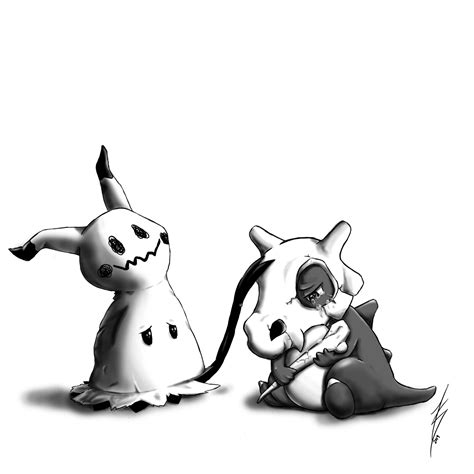 Inktober Day 18 Misfit Cubone And Mimikyu Posting Today Due To No Art Weekend R Pokemon
