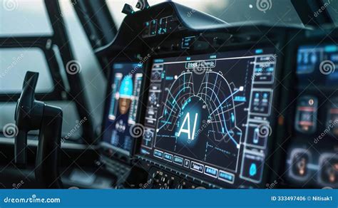 Photo Of An Electric Helicopter Cockpit With Ai Symbol Integrated Into