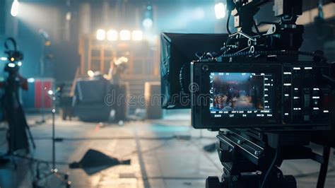 Professional Cinema Camera Rig On A Set Stock Image Image Of