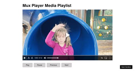 Mux Player Media Playlist Codesandbox