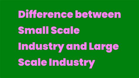 Difference Between Small Scale Industry And Large Scale Industry