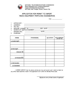 How To Apply For Ntc Permit To Import Fill And Sign Printable Template Online