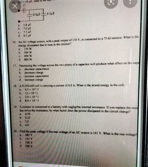 Find The Peak Voltage If The Rms Voltage Of An Ac Source Is 141 V What I