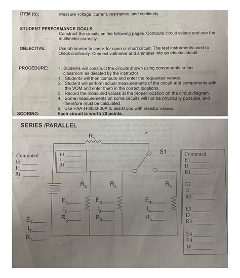 Solved Build A Seriesparallel Circuit Using The Following Values Course Hero