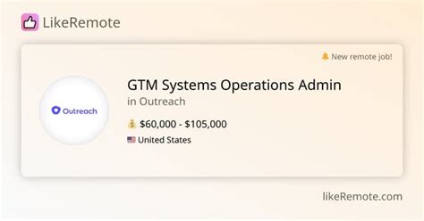 📩 Gtm Systems Operations Admin At 🏢 Outreach Salary 💰60000 105000 📍remote Job In 🇺🇸