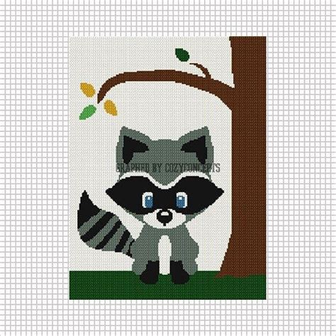 Cozyconcepts Raccoon In The Woods Crochet Afghan Pattern Graph Pdf