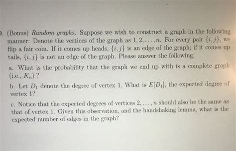 solved random graphs suppose we wish to construct a graph