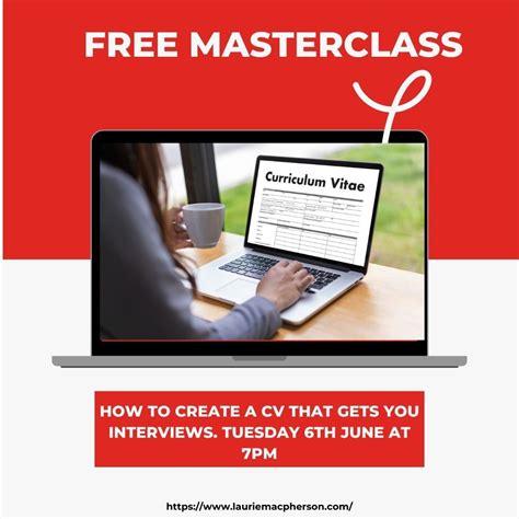 You Should Sign Up For My Free Cv Masterclass On Tuesday 6th June If
