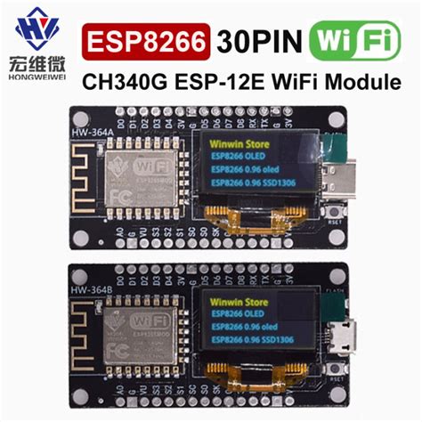 Nodemcu Esp8266 Development Board With 096 Inch Oled Display Ch340g Esp 12e Wifi Module Type C