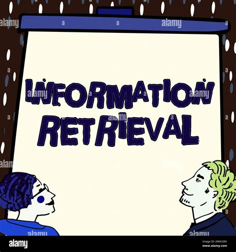 Hand Writing Sign Information Retrieval Business Concept A Place Where Data Are Stored And Can