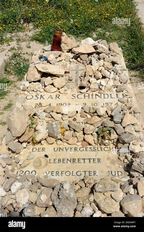 Grave Of Oskar Schindler Franciscan Cemetery On Mount Zion Jerusalem