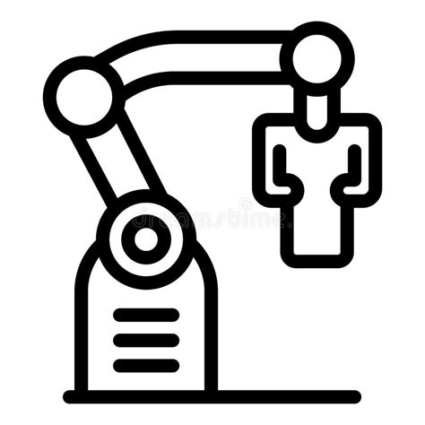 Robot Engineer Factory Icon Outline Vector Work Machine Stock Vector
