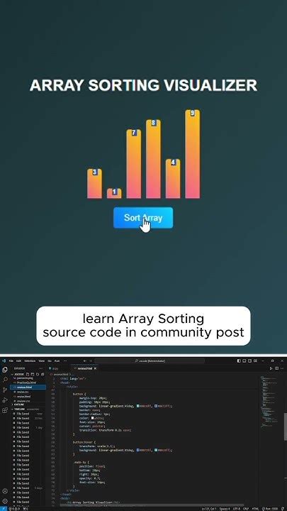 Array Sorting Visualizer Bring Algorithms To Life With Html Css And Js 📊 Webdesign Shorts