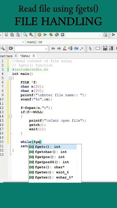 122 Read File Using Fgets Function File Handling C Program