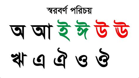 অ আ ই ঈ উ ঊ ঋ এ ঐ ও ঔ উল্টাপাল্টা স্বরবর্ণ Sorborno Porichoy স্বরবর্ণ পরিচয় L O A Ko Kho Song