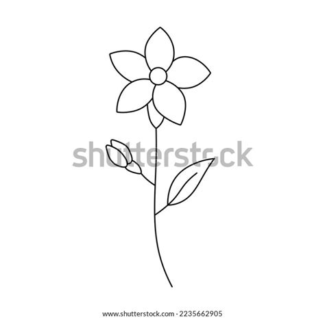 Vector Isolated One Small Simple Flower Stock Vector Royalty Free