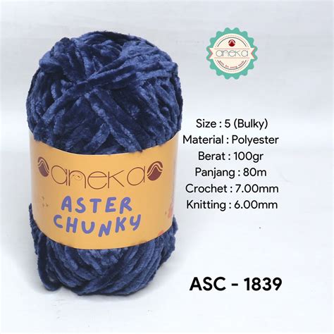 Jual Aneka Benang Rajut Bludru Aster Chunky Velvet Knitting Yarn 1839 Shopee Indonesia