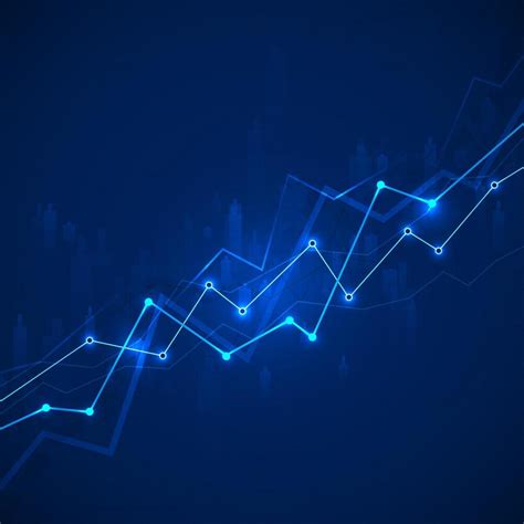 Abstract Financial Chart With Graph And Stock Market On Blue Background Business Data Statistic