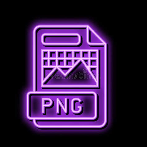 Png File Format Document Neon Glow Icon Illustration Stock Vector Illustration Of Neon