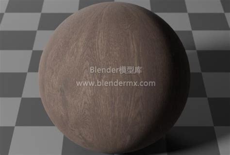 Blender深色柚木木纹材质球纹理贴图下载 Blender模型库