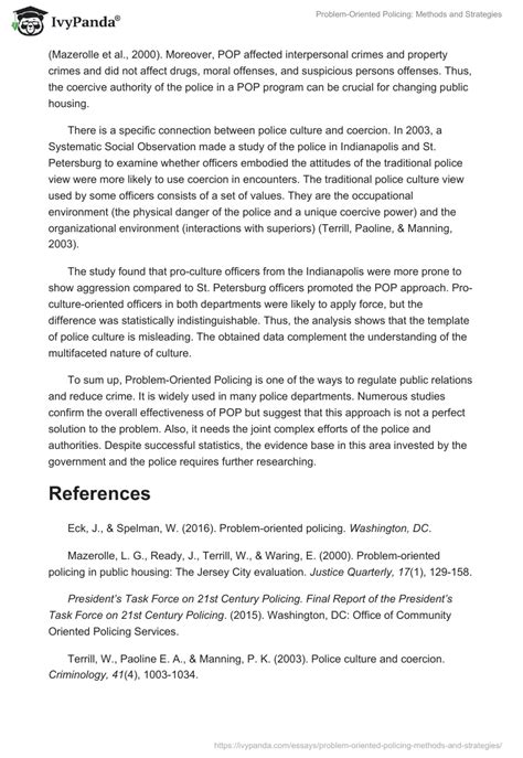 Problem Oriented Policing Methods And Strategies 614 Words Essay