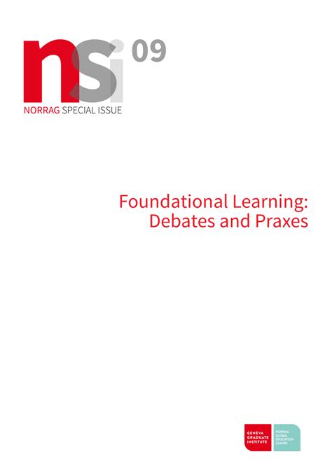 Pdf Foundational Learning Special Issue