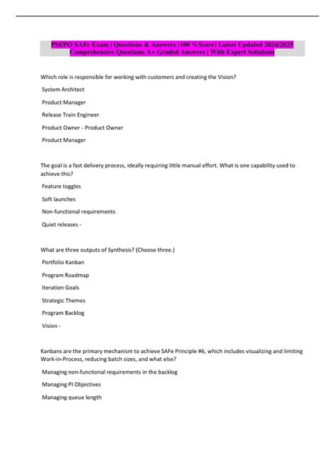 Pm Po Safe Exam Questions And Answers 100 Score Latest Updated 2024 2025 Comprehensive