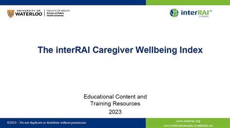 The Interrai Caregiver Wellbeing Index Training 2023