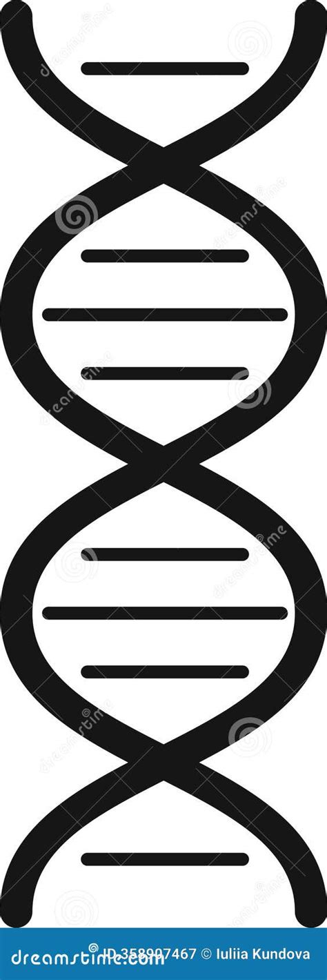 Simple Black And White Dna Helix Icon Representing Genetic Code Genome Sequencing And
