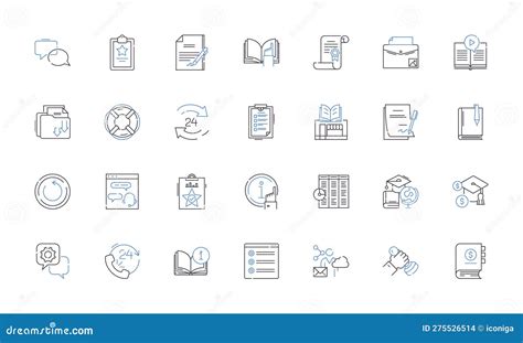 Pedagogic Apparatus Line Icons Collection Education Learning